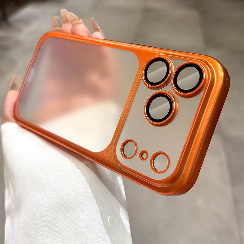 Electroplated frosted PC full-coverage lens Apple phone case – Caseloka